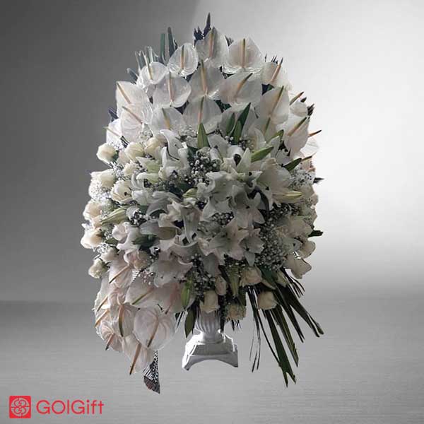 تاج گل ترحیم | خرید و سفارش آنلاین انواع تاج گل | گل گیفت